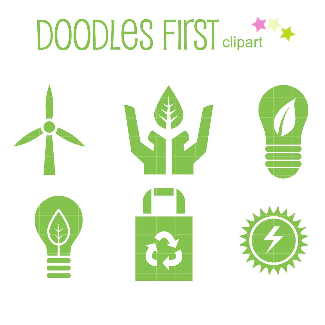 Eco-friendly Icons Digital Clip Art for Scrapbooking Card Making ...