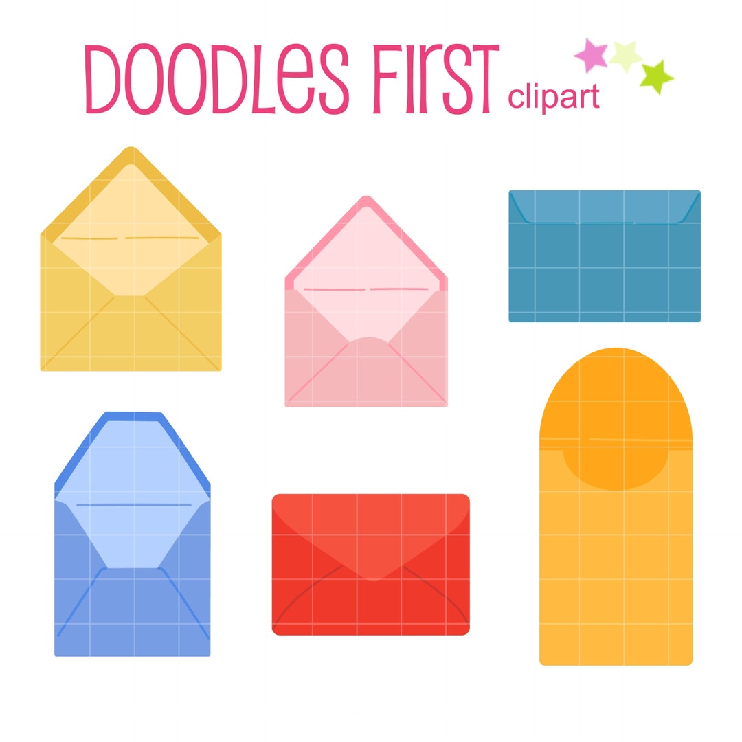 Envelope Card Set Digital Clip Art for Scrapbooking Card Making Cupcake ...