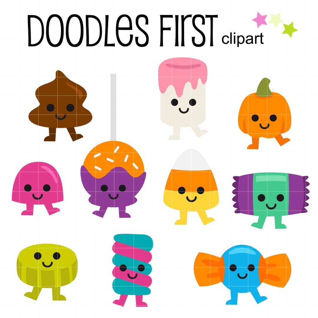 Sweet Candy Crew Digital Clip Art for Scrapbooking Card Making Cupcake ...