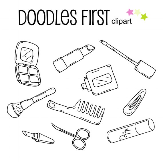 Make up Outline Clip Art for Scrapbooking Card Making Cupcake - Etsy ...