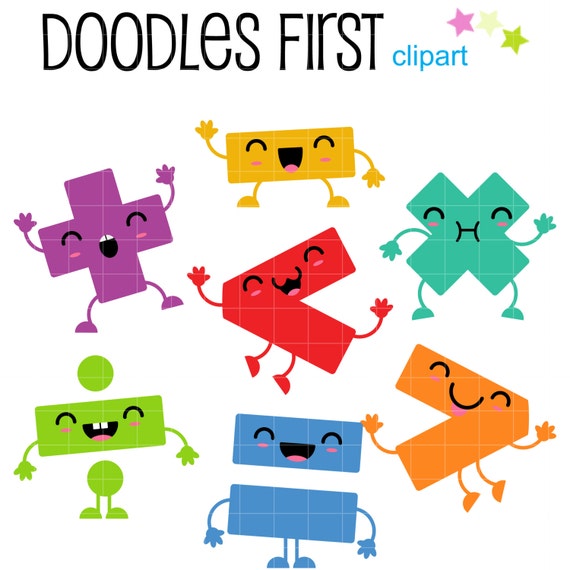 Items similar to Cute Math Symbols Digital Clip Art for Scrapbooking ...