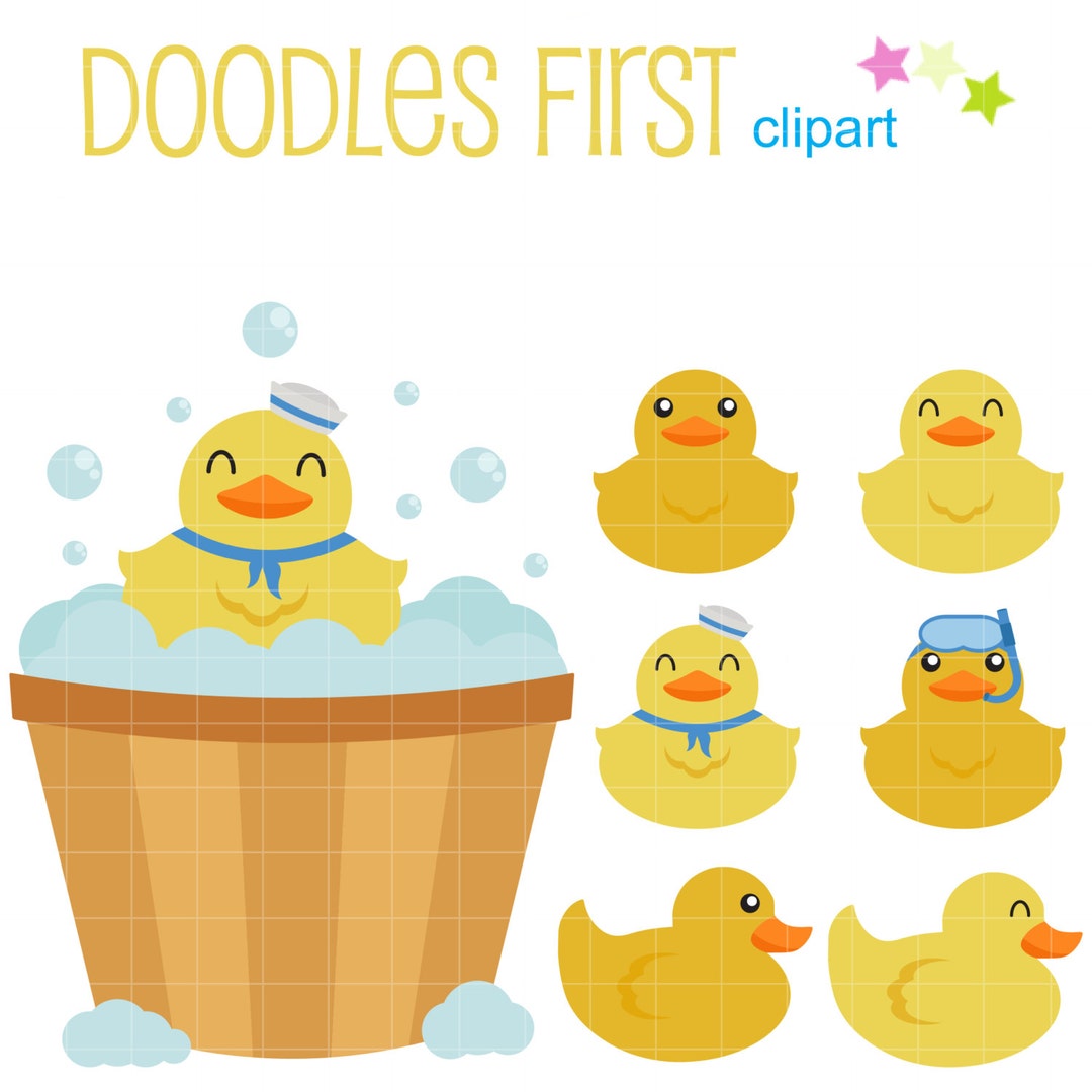 Rubber Duck Clipart: Bath Theme Graphics (SVG, PNG, JPG) - Etsy