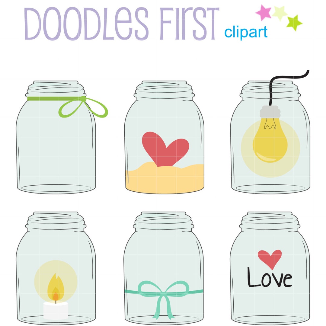 Mason Jars Collection Digital Clip Art for Scrapbooking Card Making ...