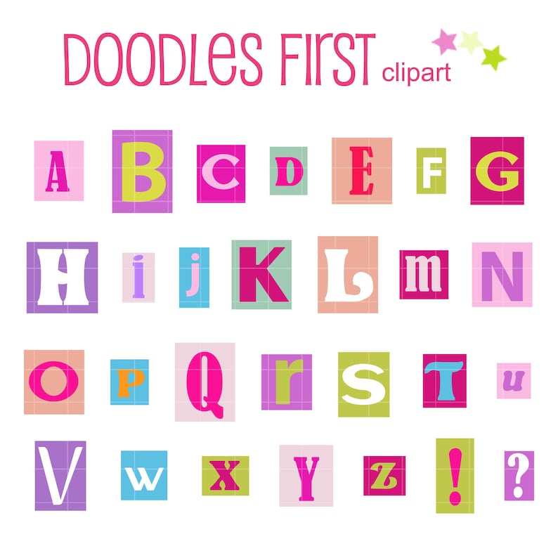Y2k Alphabet Font Clip Art for Scrapbooking Card Making - Etsy