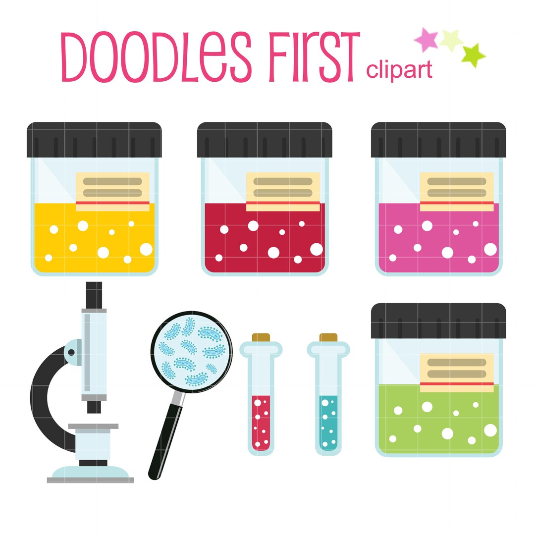 Laboratory Instruments Set Digital Clip Art for Scrapbooking Card ...