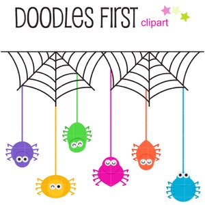 Cute Spiders Digital Clip Art for Scrapbooking Card Making Cupcake ...