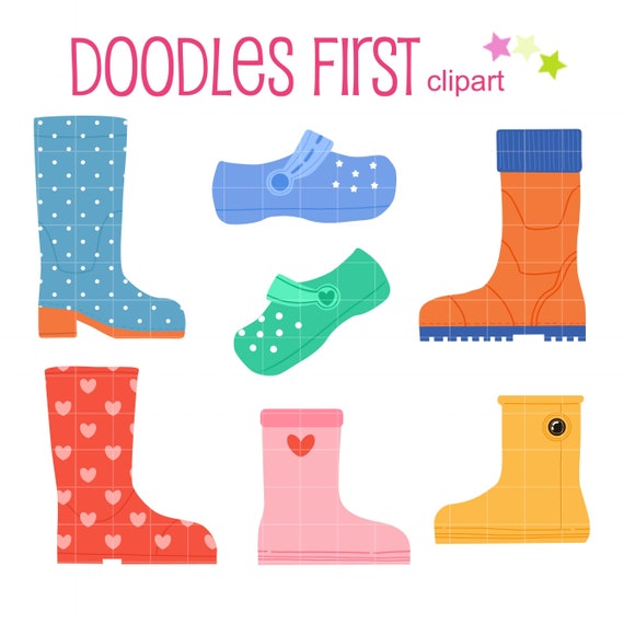 Colorful Boots Set Digital Clip Art for Scrapbooking Card - Etsy