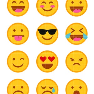 Cute Emoticons Collage Sheets Clipart for Scrapbooking, Cricut Cut ...