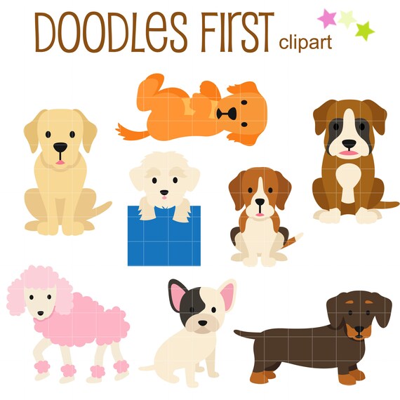 Sweet Dogs Digital Clip Art for Scrapbooking Card Making | Etsy