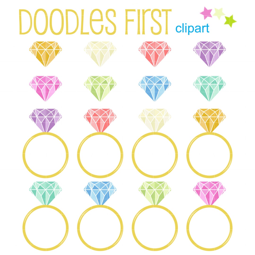 Diamonds and Diamond Rings Digital Clip Art for Scrapbooking Card ...