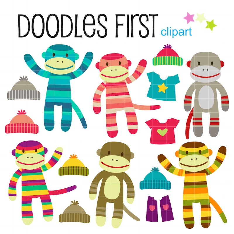 Sock Monkey Png Clipart - Etsy