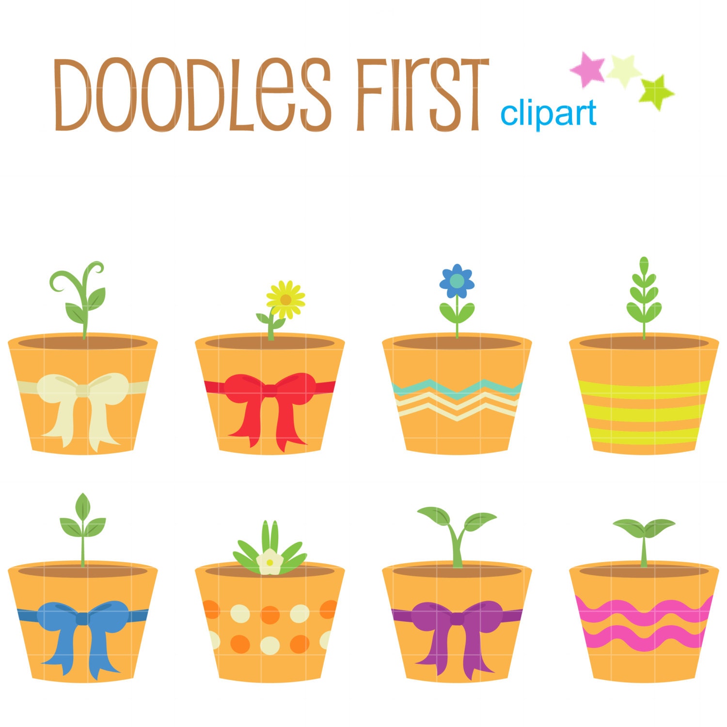 Plant Pots Clip Art for Scrapbooking Card Making Cupcake - Etsy