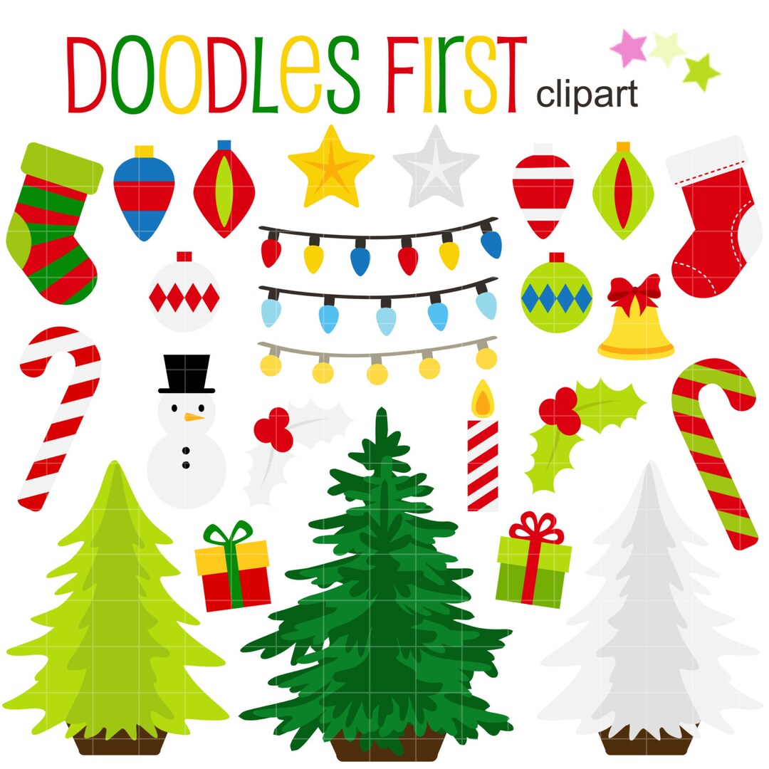 DIY Christmas Tree Digital Clip Art for Scrapbooking Card Making ...