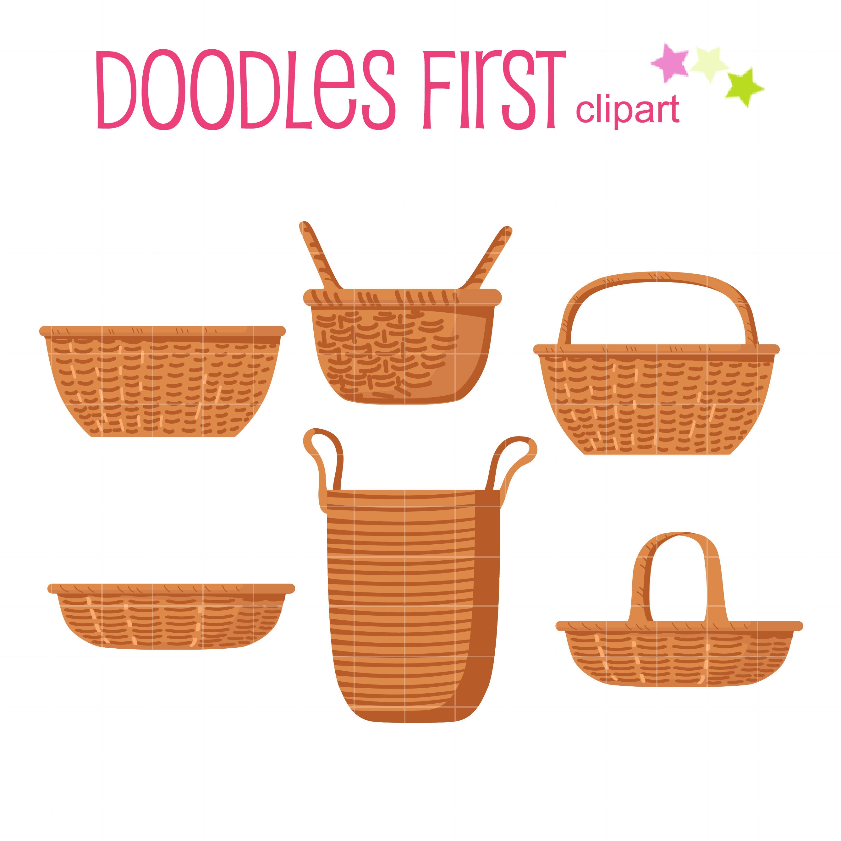 Cartoon Wooden Basket