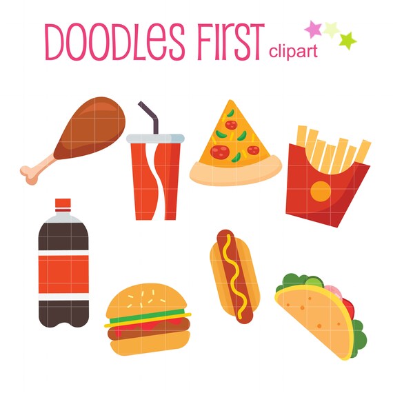 Fast Food Collection Digital Clip Art for Scrapbooking Card | Etsy