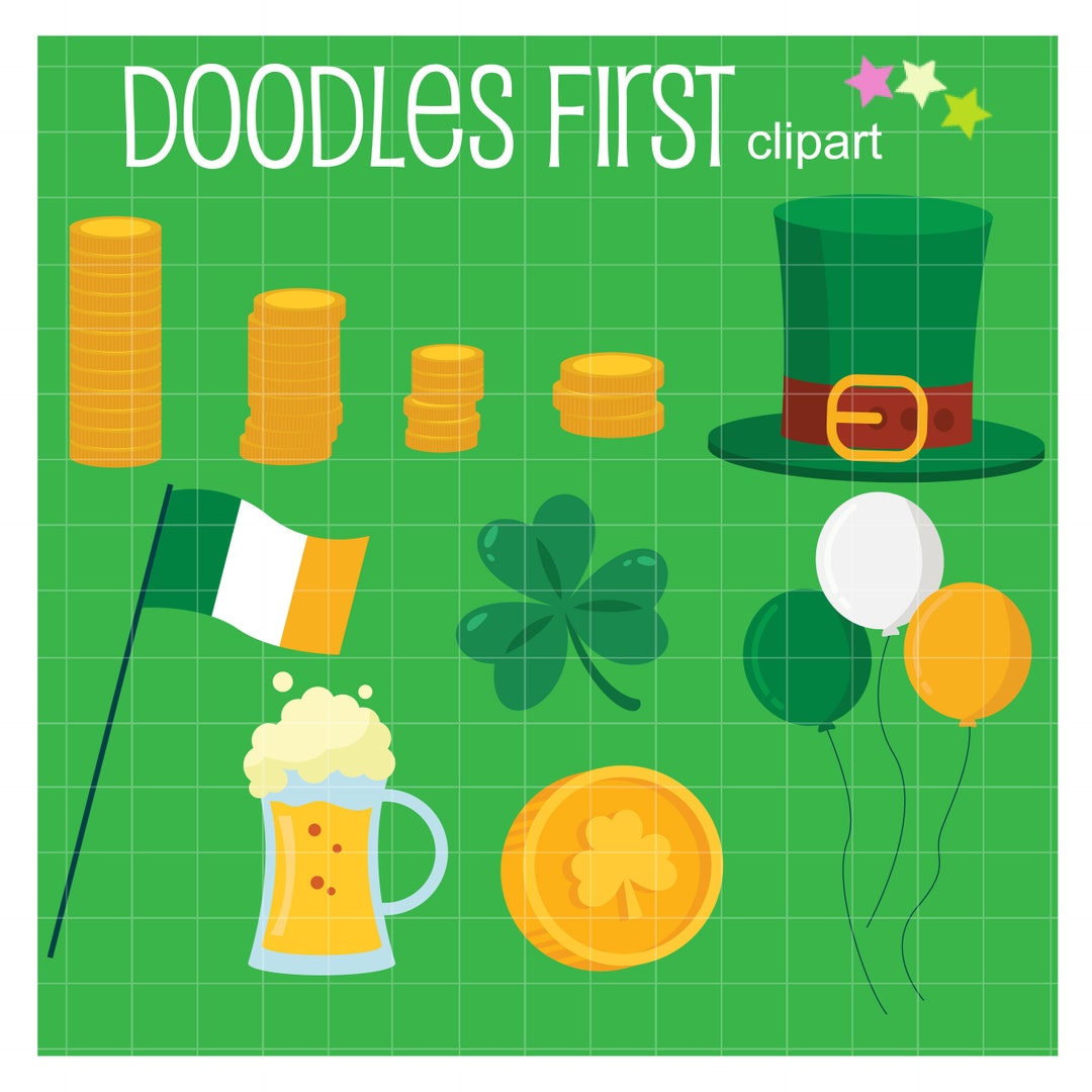 St Patrick's Day Digital Clip Art for Scrapbooking Card Making Cupcake ...