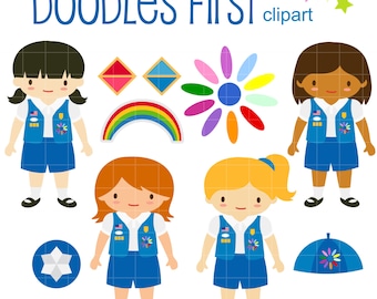 Brownie Girl Scout Clip Art for Scrapbooking Card Making Cupcake ...
