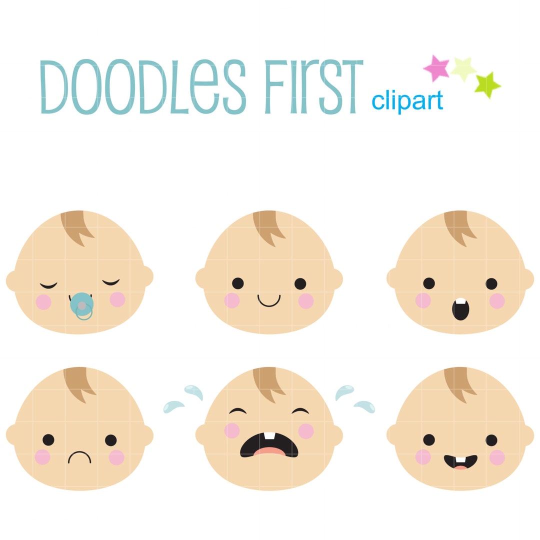 Cute Baby Boy Faces/expressions Digital Clipart for Scrapbooking ...