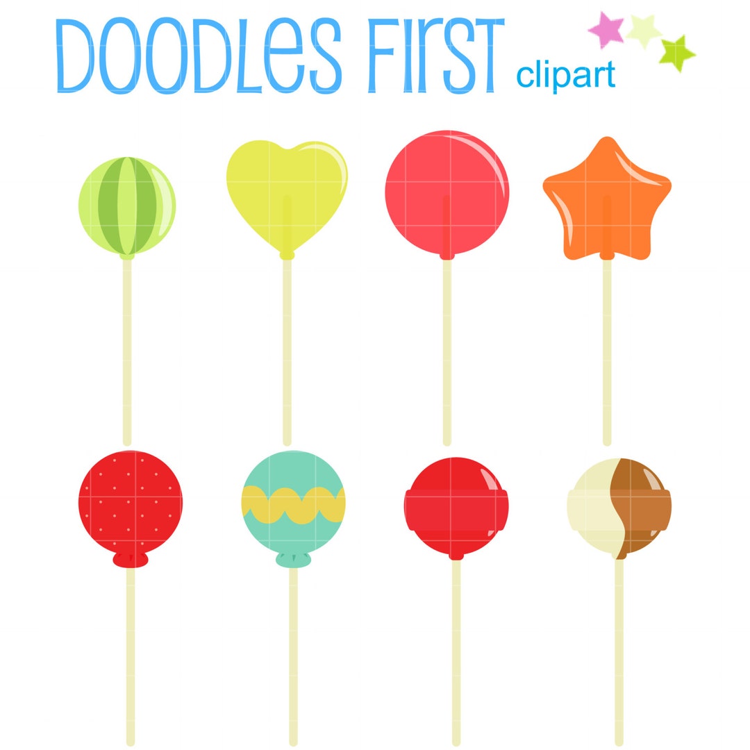 Lollipops and Suckers Clip Art for Scrapbooking Card Making Cupcake ...