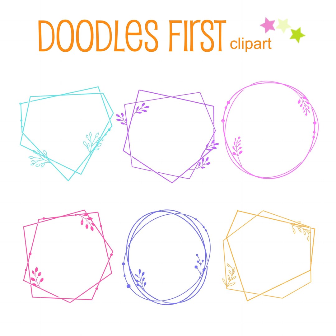 Pastel Floral Frames Digital Clip Art for Scrapbooking Card Making ...