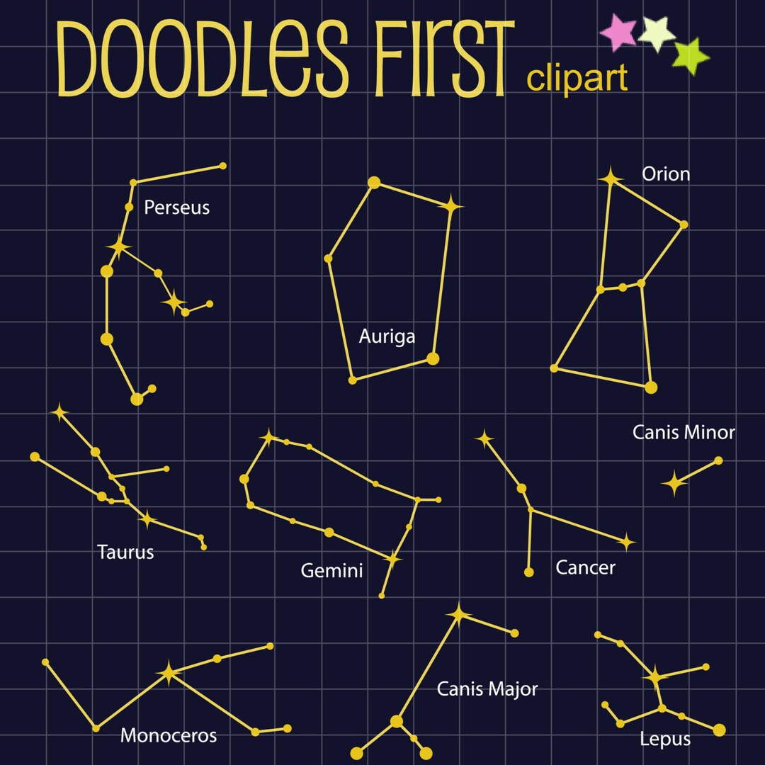 Winter Constellations Digital Clip Art for Scrapbooking Card Making ...