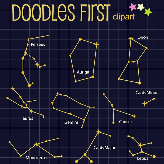 Winter Constellations Digital Clip Art for Scrapbooking Card | Etsy