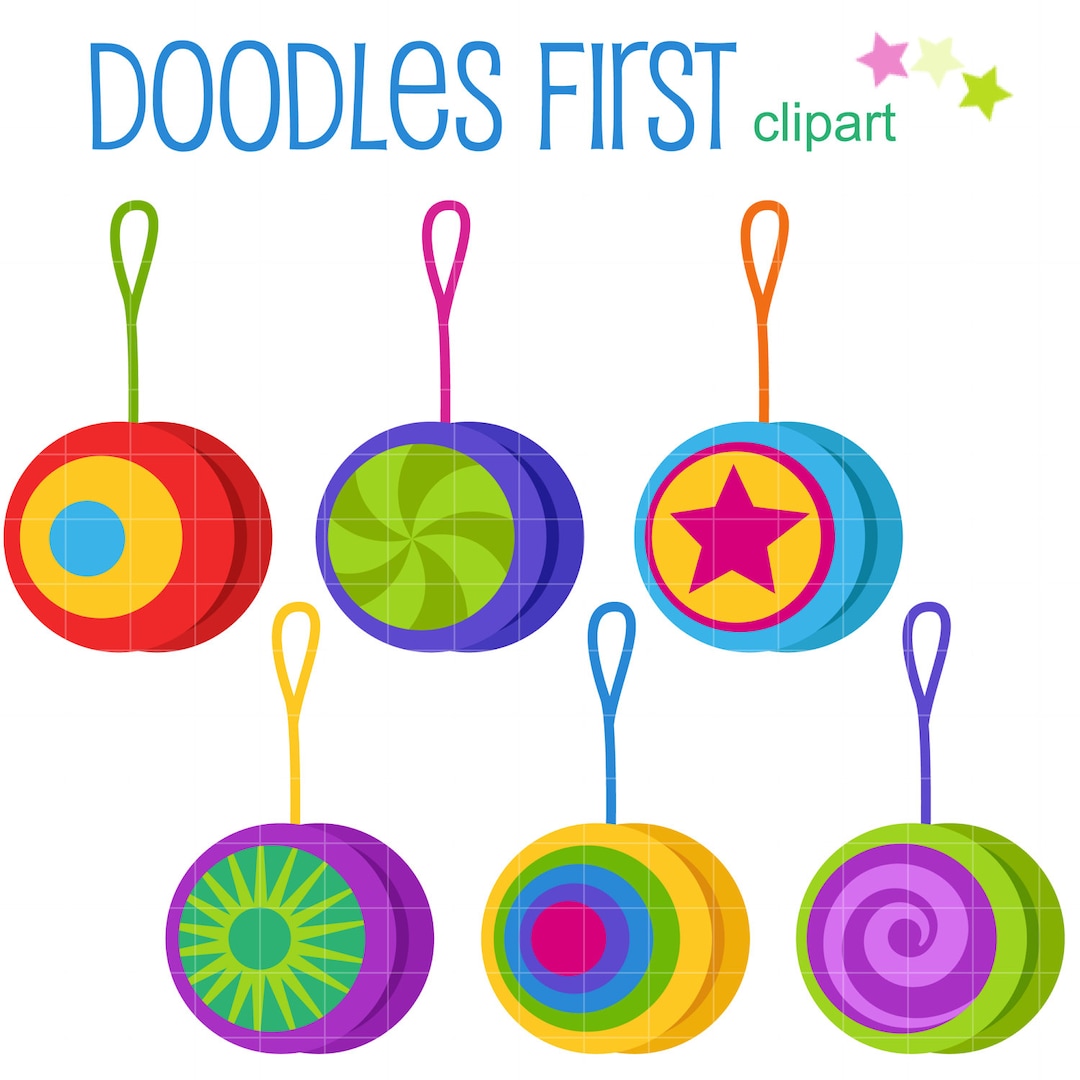 Fun Yoyo Digital Clip Art for Scrapbooking Card Making Cupcake Toppers ...