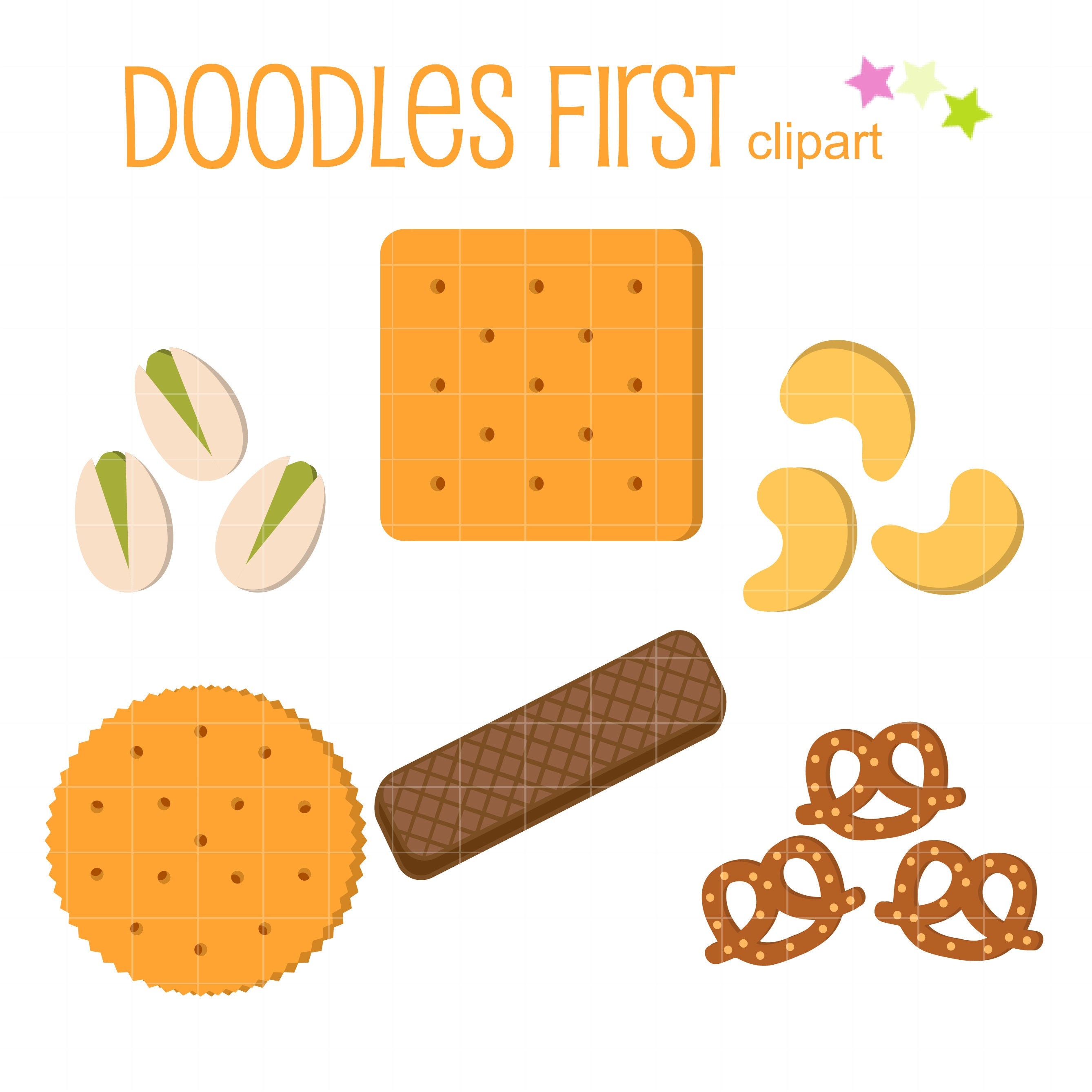 Yummy Snack Set Digital Clip Art for Scrapbooking Card Making Cupcake ...