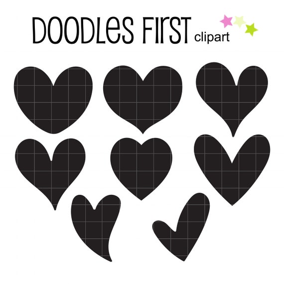 Herz Silhouette Vector Set Of Hearts Silhouette Isolated On White