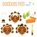 Cute Thanksgiving Set Digital Clip Art for Scrapbooking, Cricut Cut ...
