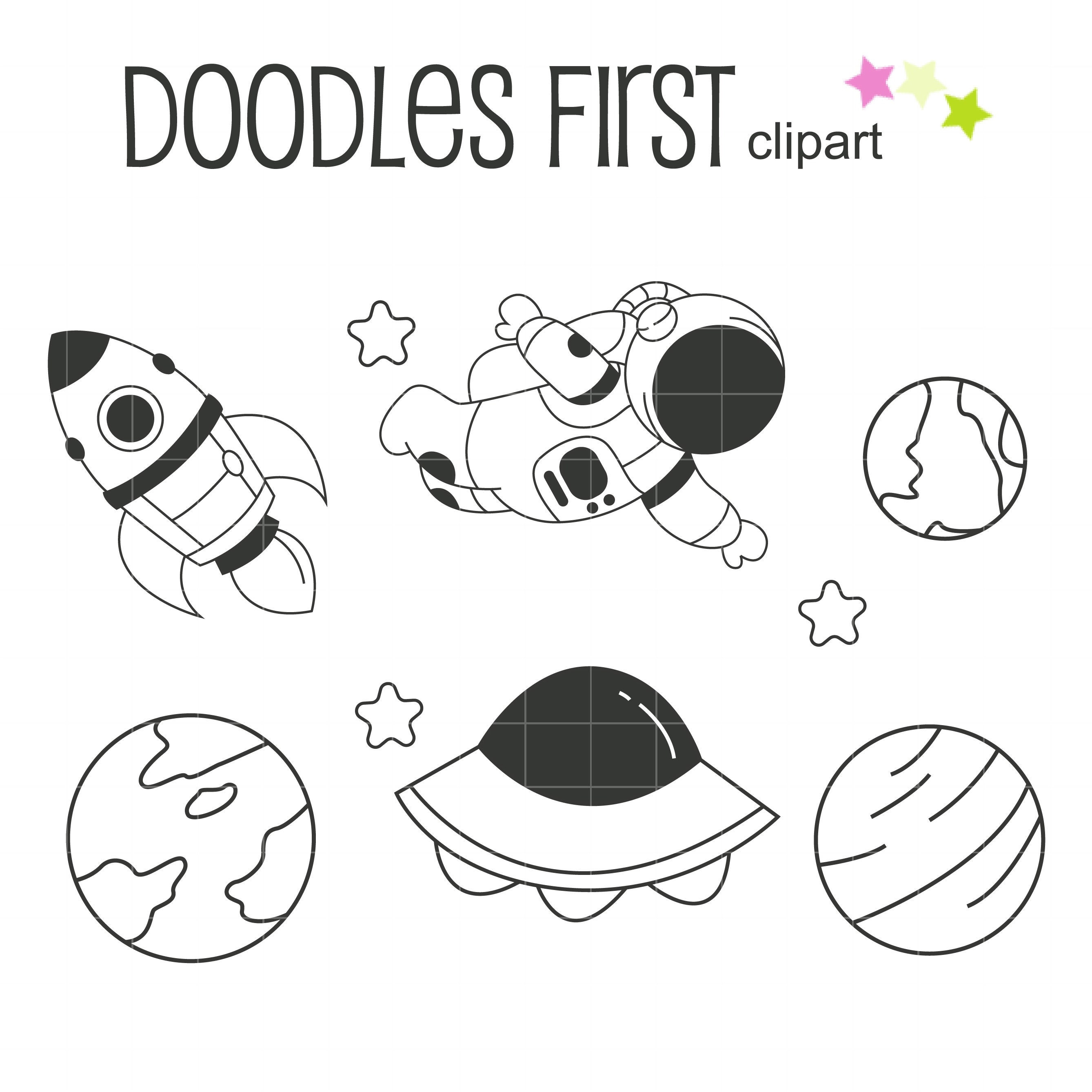 Solar System Clip Art Black And White