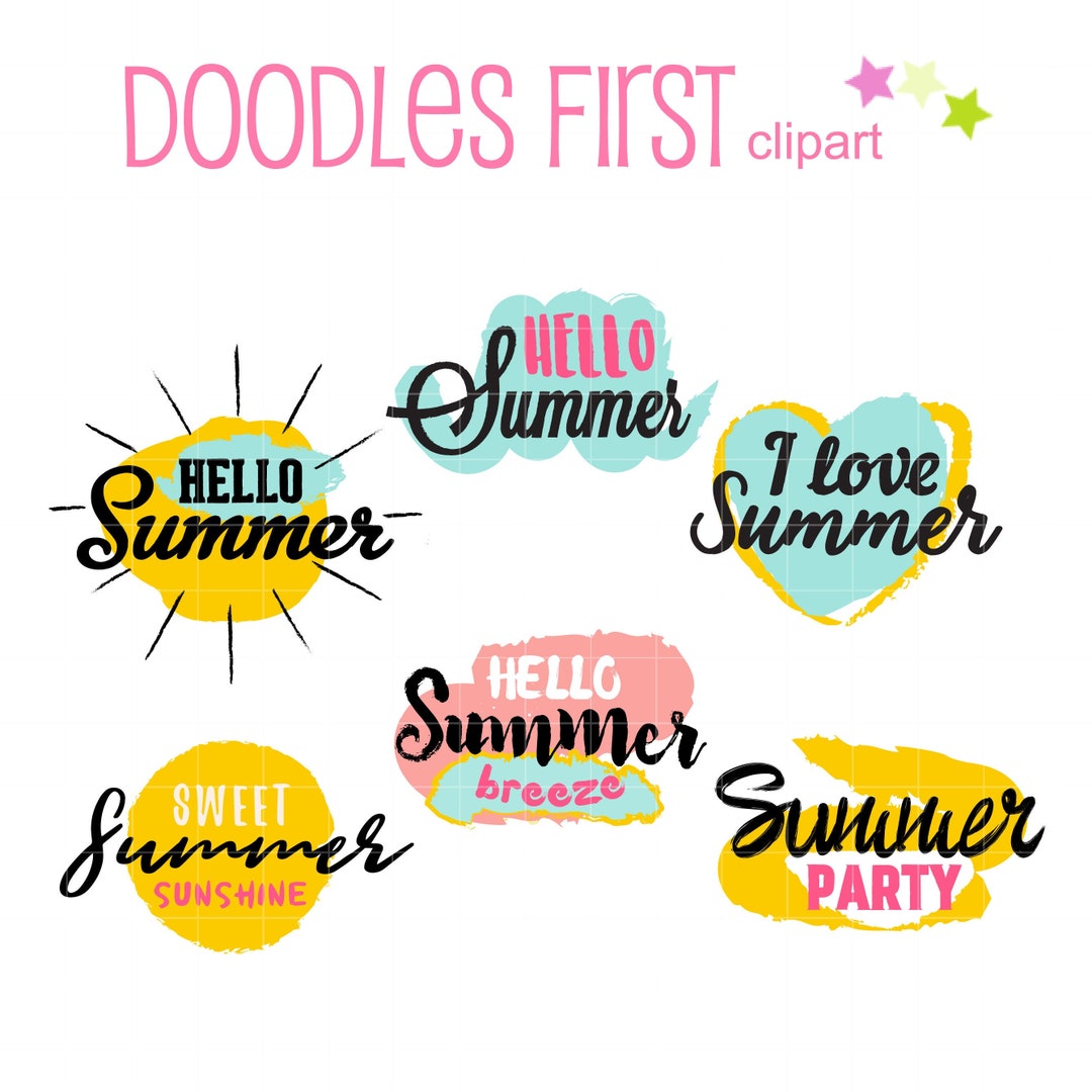 Summer Elements Banner Digital Clip Art for Scrapbooking Card Making ...