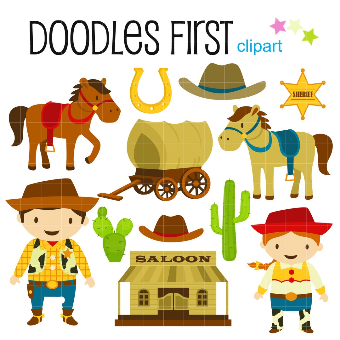 Wild West Cowboy & Cowgirl Clipart: SVG, PNG, JPG (digital Download) - Etsy