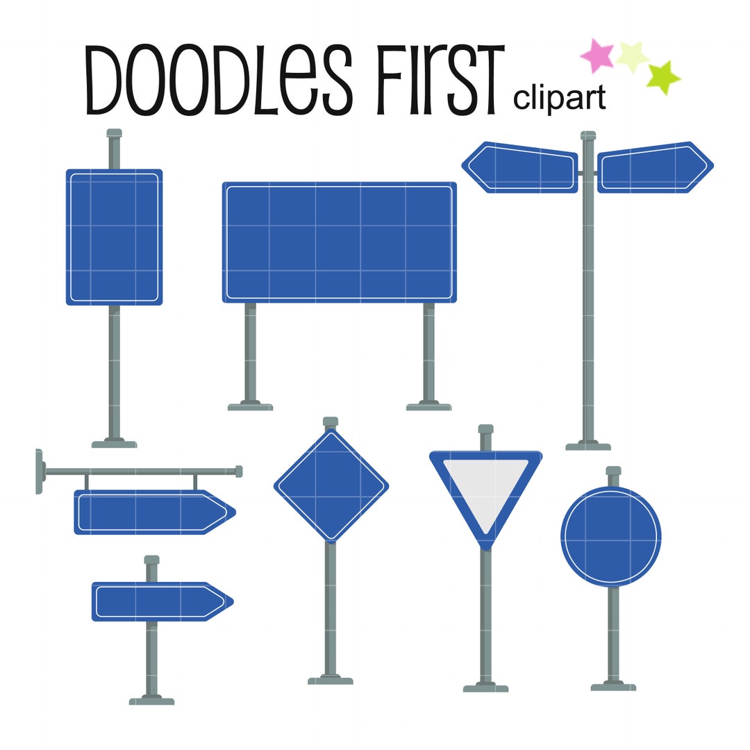 Realistic Blank Road Sign Clip Art for Scrapbooking Card Making Cupcake ...