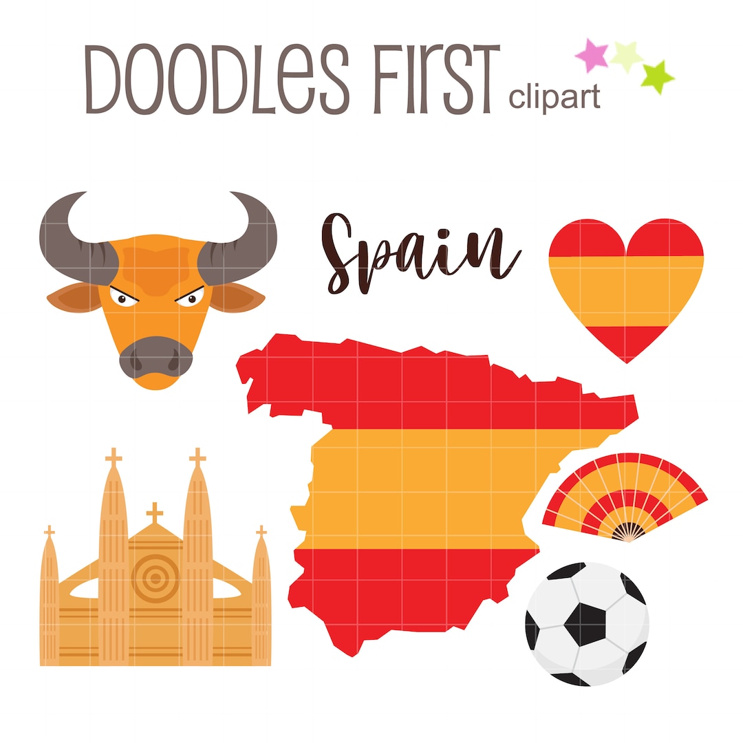 Spain Elements Digital Clip Art for Scrapbooking Card Making Cupcake ...