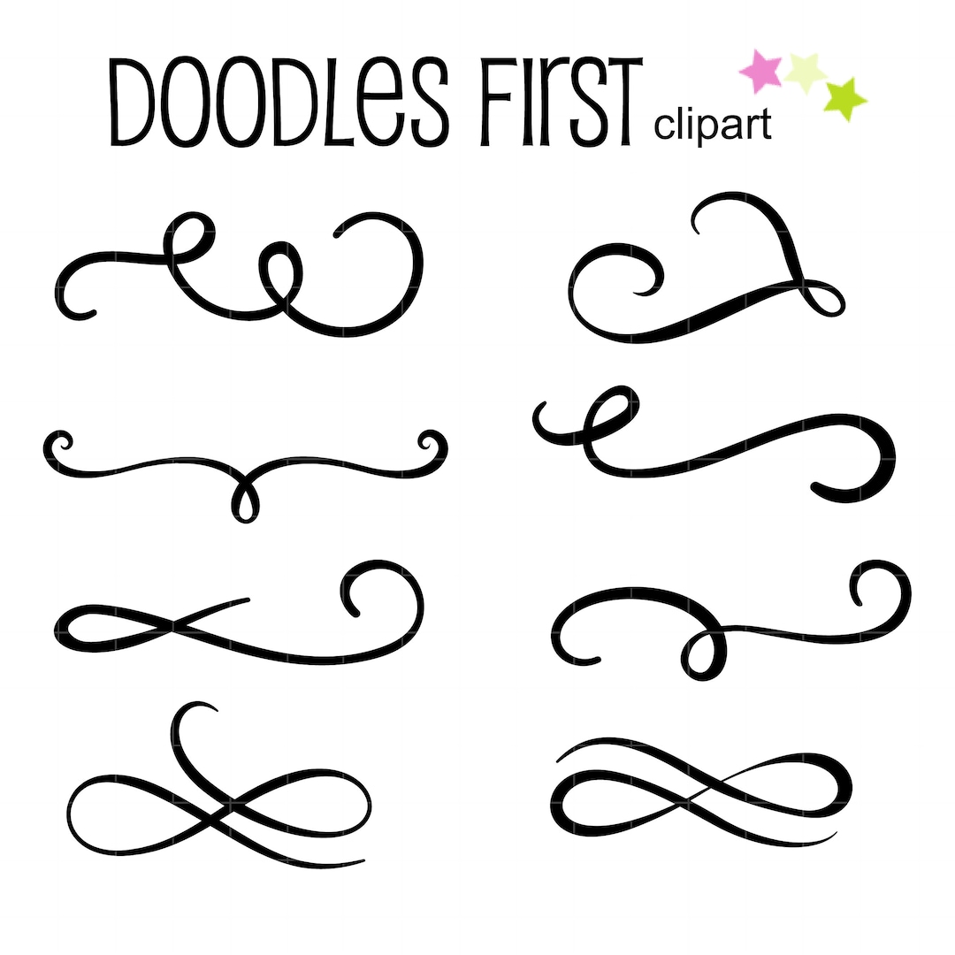 Doodle Swirl and Twirl Clip Art for Scrapbooking Card Making Cupcake ...