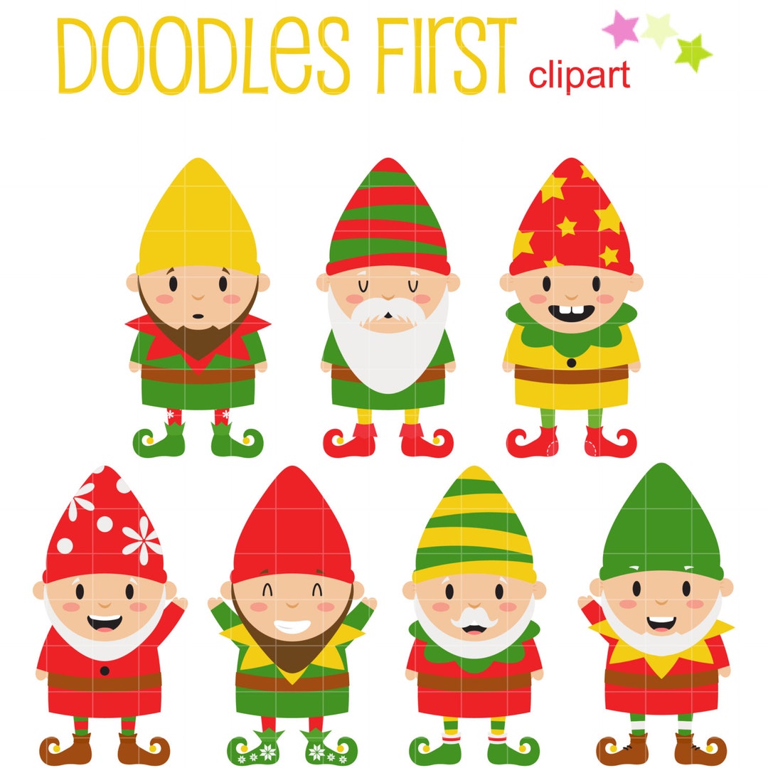 Cute Christmas Elves Clip Art for Scrapbooking Card Making Cupcake ...