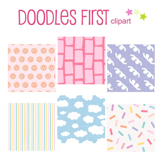 Cute Pastel Pattern Clip Art for Scrapbooking Card Making | Etsy