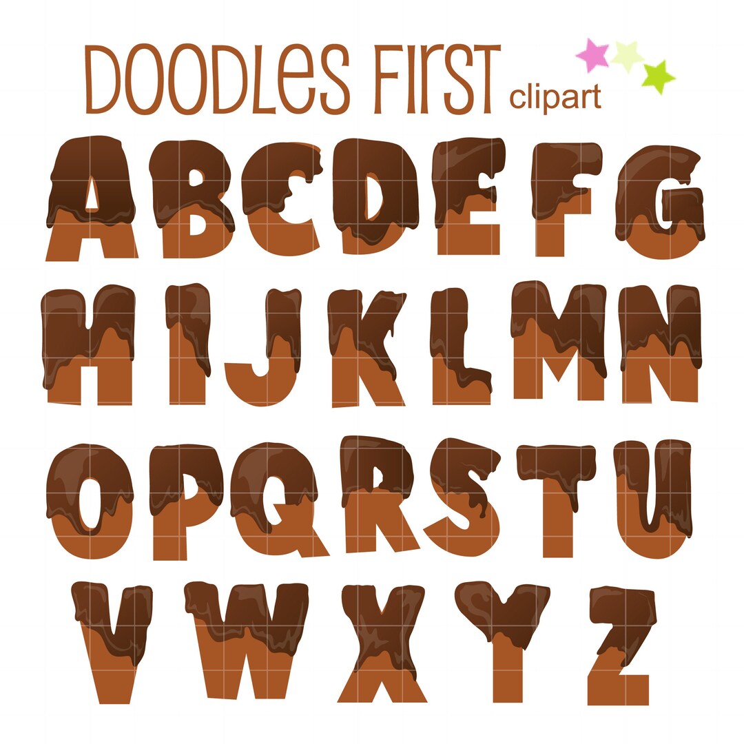 Sweet Chocolate Alphabet Digital Clip Art for Scrapbooking Card Making ...