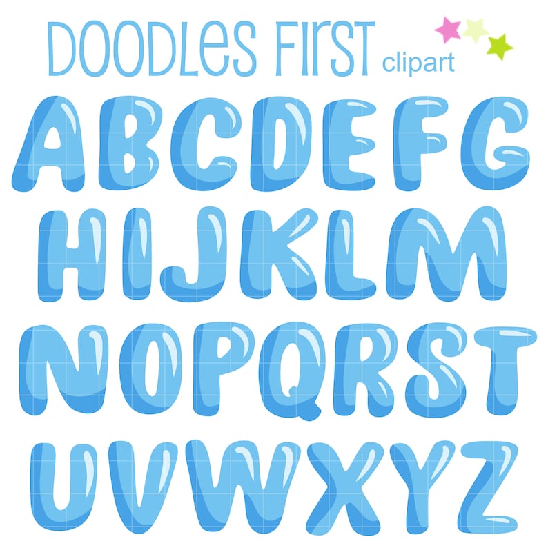 Bubble Alphabet Clip Art for Scrapbooking Card Making Cupcake Toppers ...