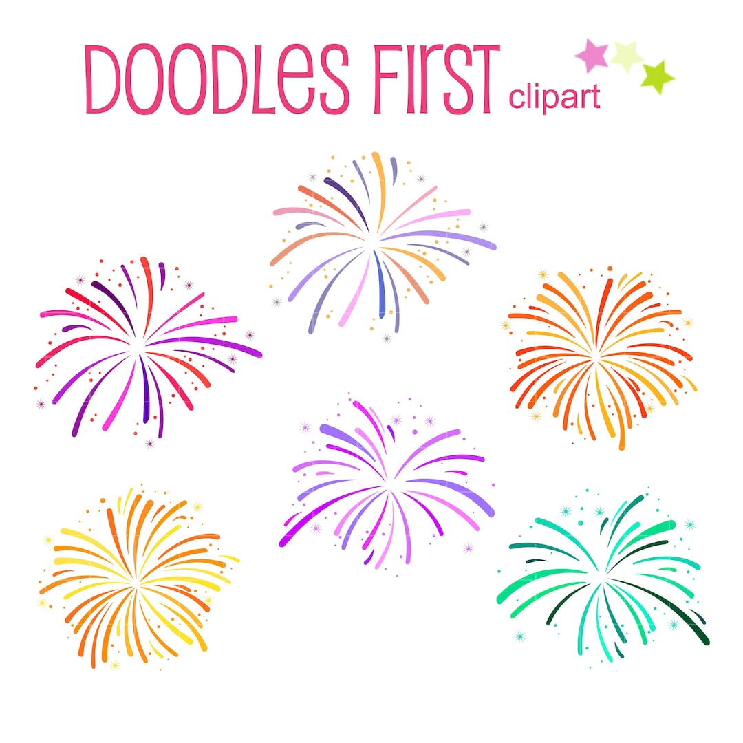 New Year Fireworks Digital Clip Art for Scrapbooking Card Making ...