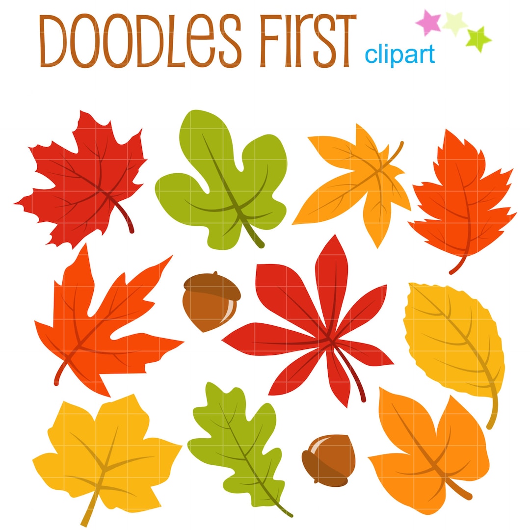 Autumn Leaves Digital Clip Art for Scrapbooking Card Making Cupcake ...