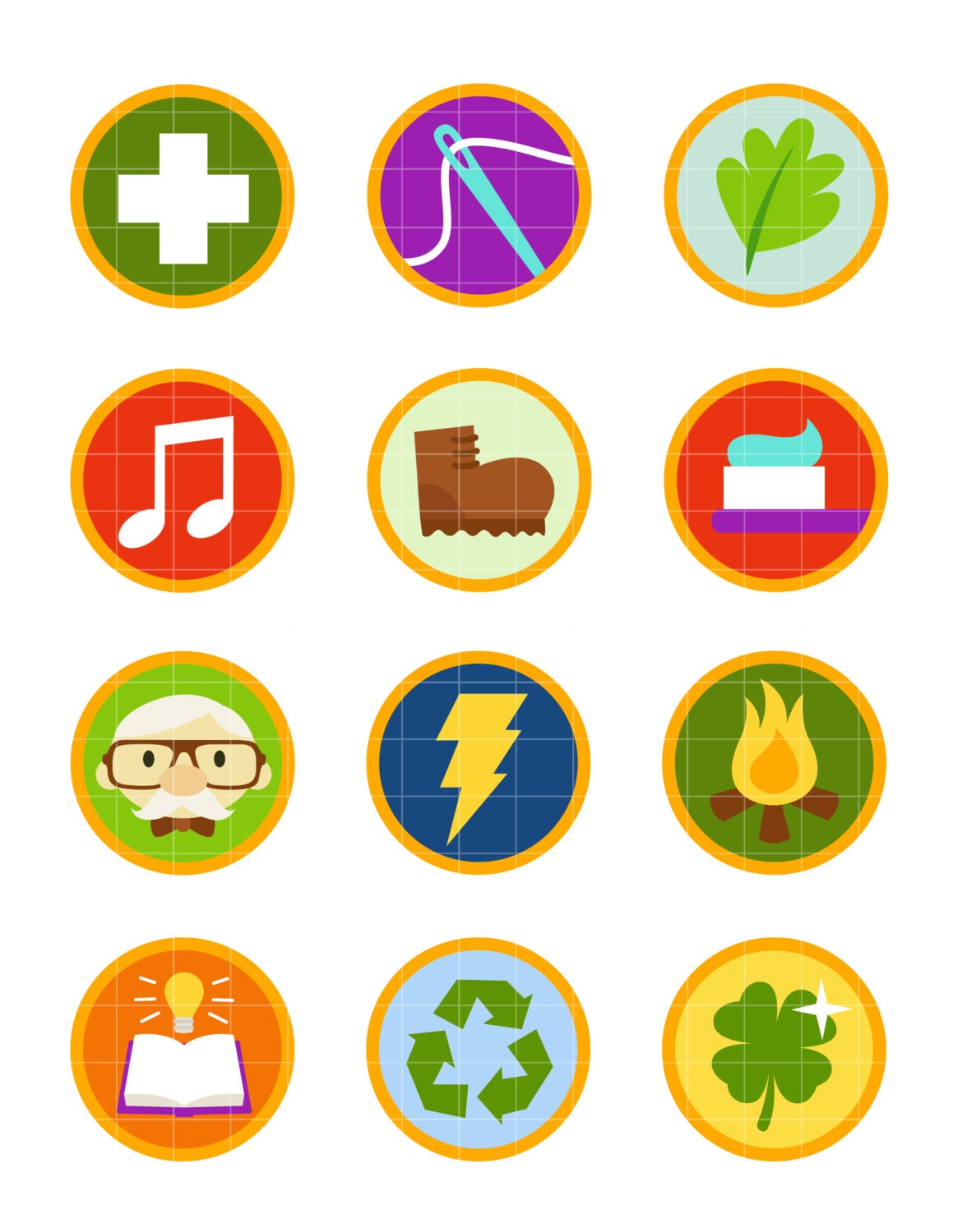 Wilderness Explorer Badges Collage Sheets for Scrapbooking Card Making ...