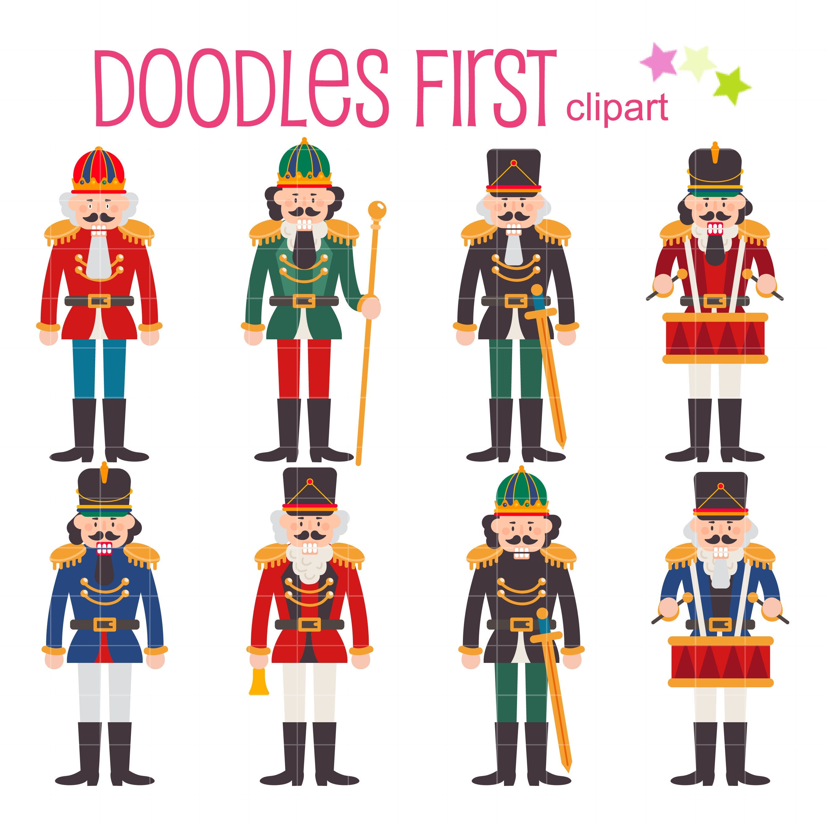 Nutcracker Collection Digital Clip Art for Scrapbooking Card | Etsy