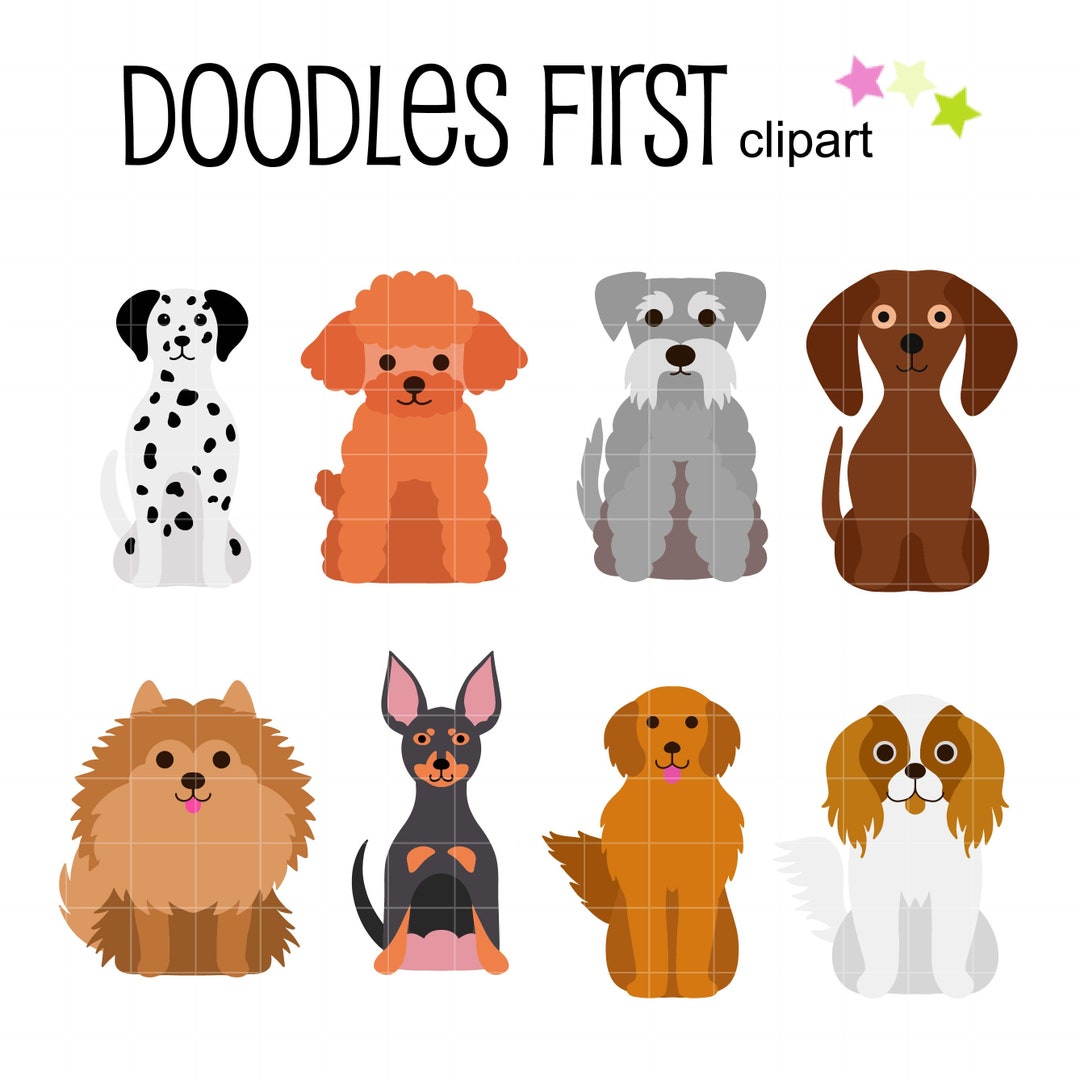 Cute Dogs Breed Clip Art for Scrapbooking Card Making Cupcake Toppers ...