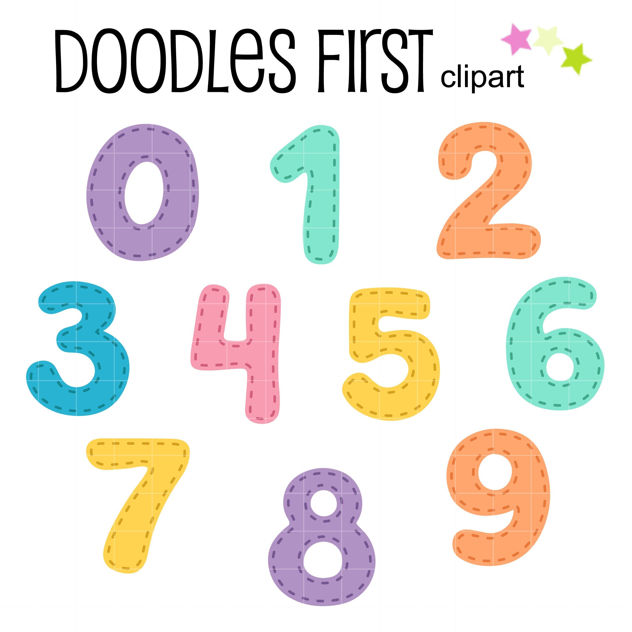 Baby Stitched Numbers Clip Art for Scrapbooking Card Making | Etsy