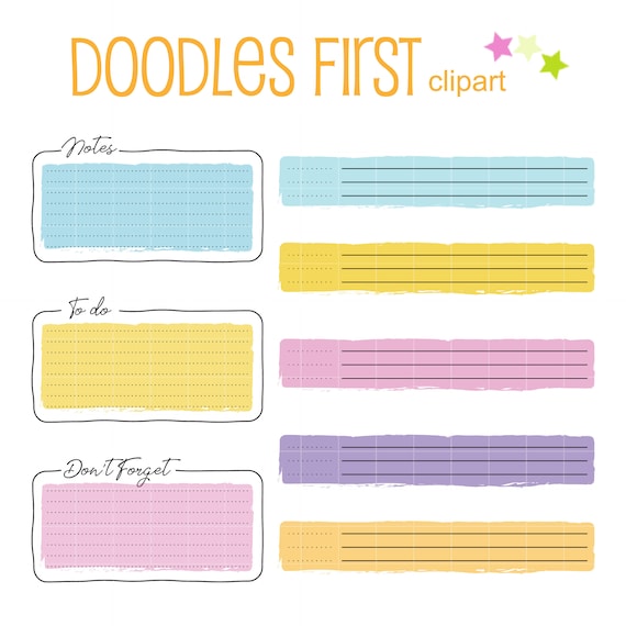 Pastel Paper Notes Clip Art for Scrapbooking Card Making | Etsy