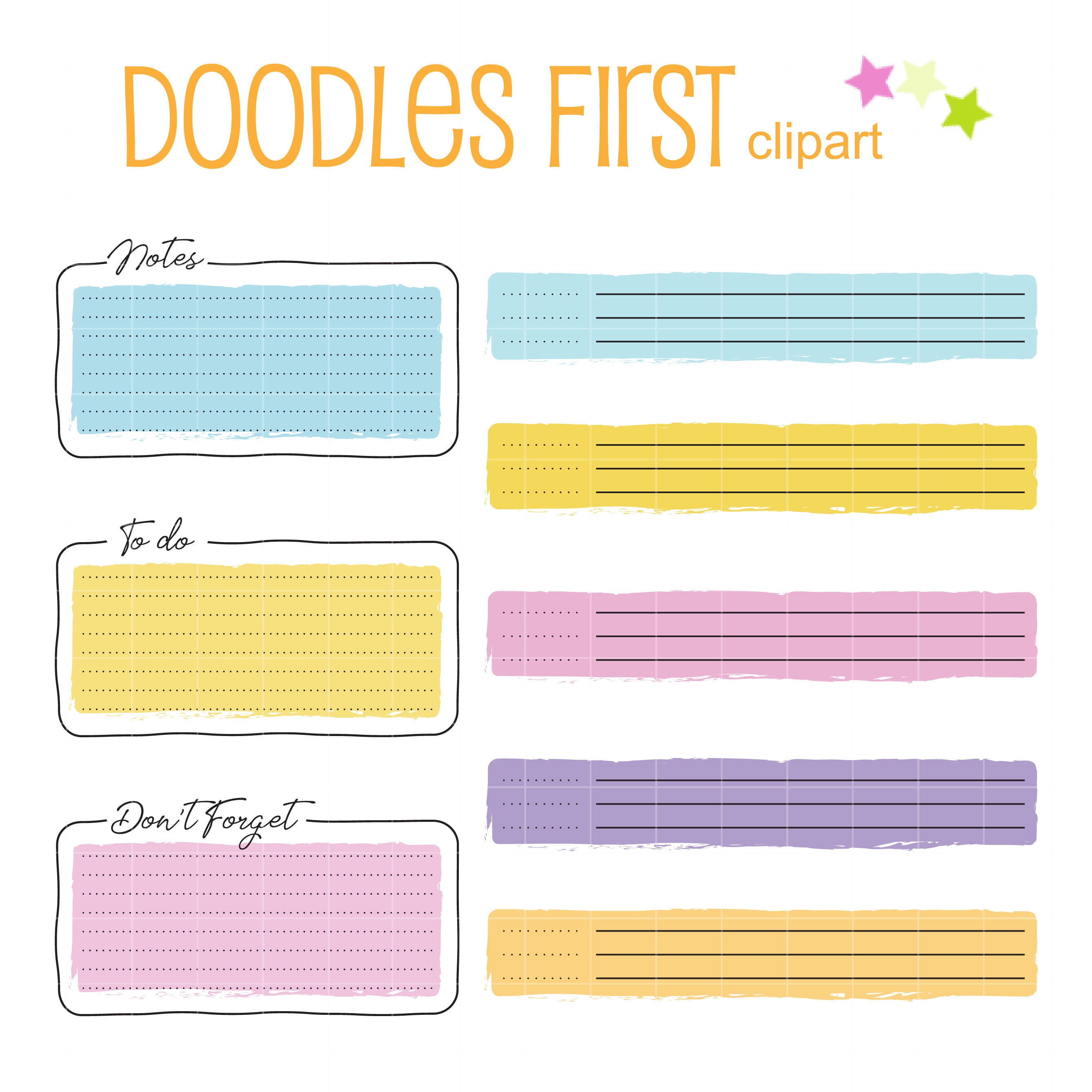 Pastel Paper Notes Clip Art for Scrapbooking Card Making | Etsy