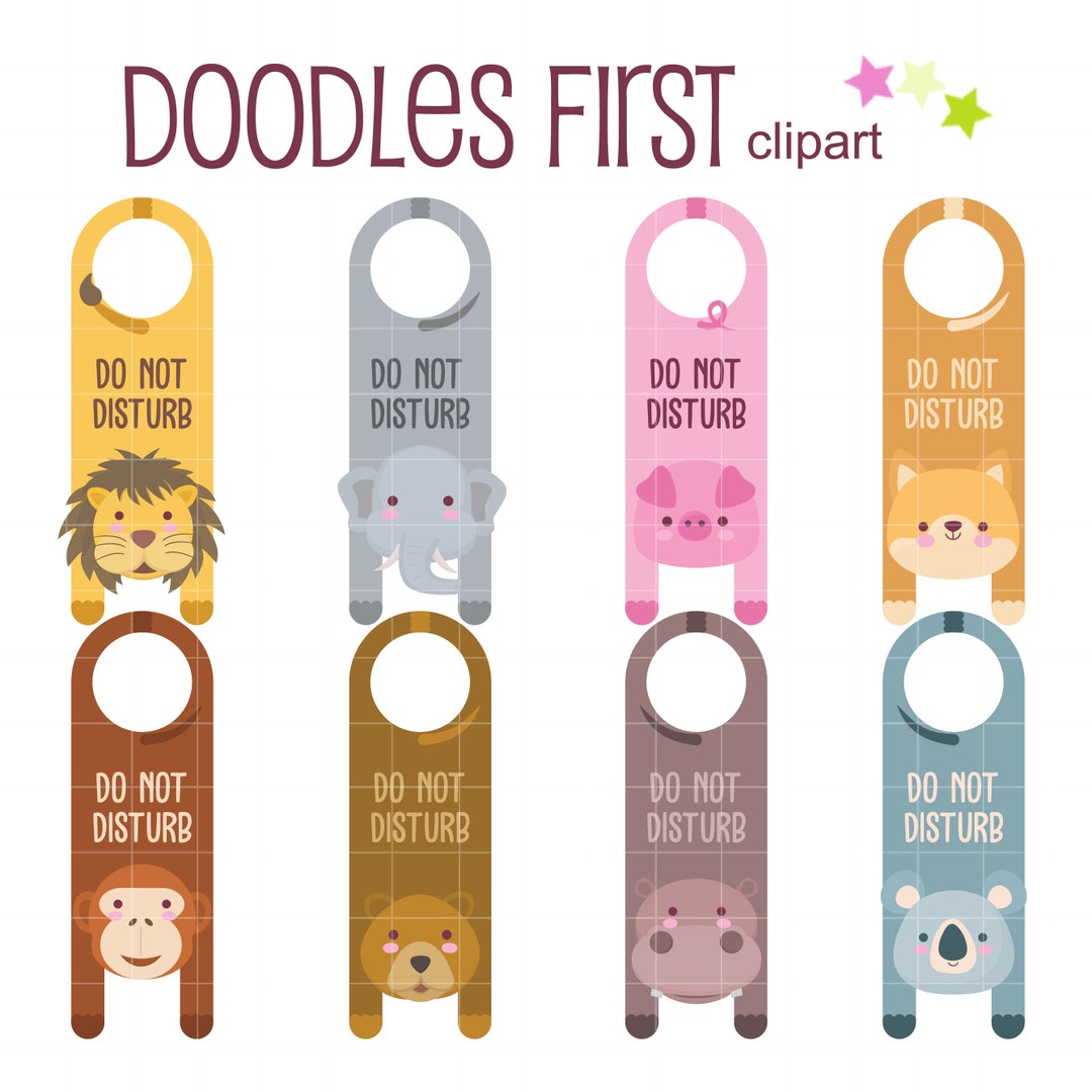Animal Do Not Disturb Sign Clip Art (digital Download) - Etsy