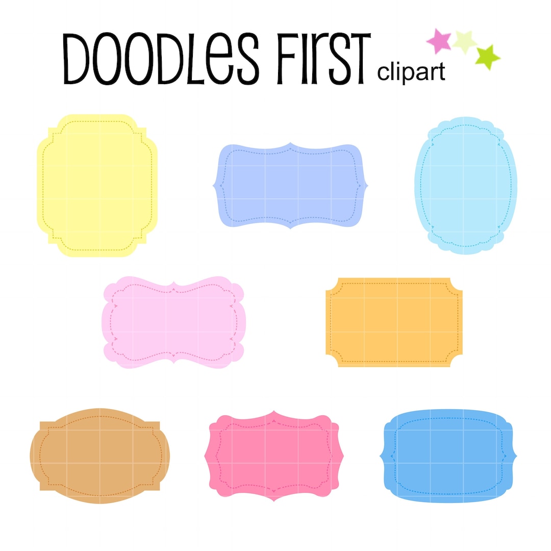 Bright Labels Frames Digital Clip Art for Scrapbooking Card Making ...